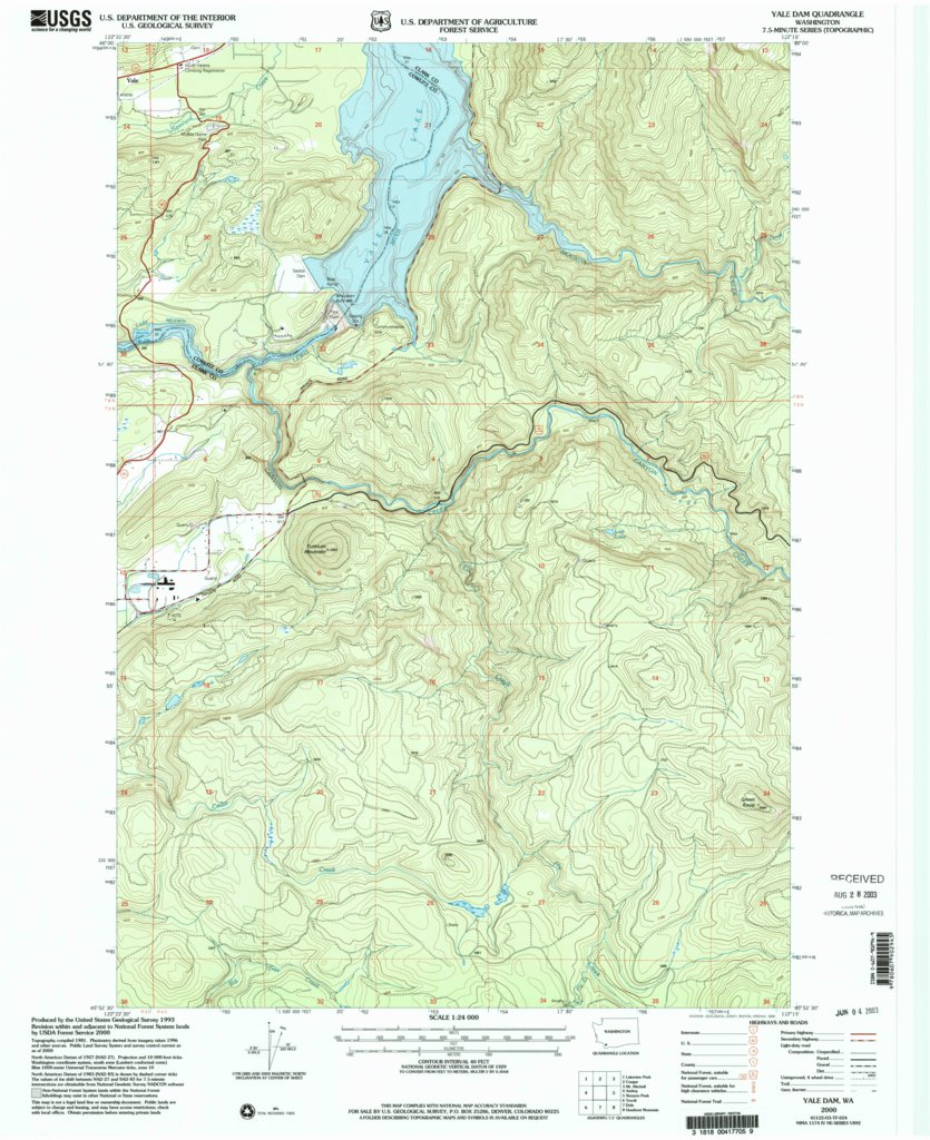 Yale Dam, WA (2000, 24000-Scale) Map by United States Geological Survey ...