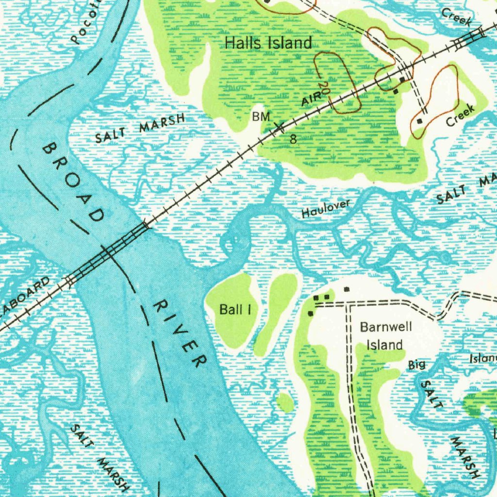 Yemassee, SC (1943, 62500-Scale) Map by United States Geological Survey ...