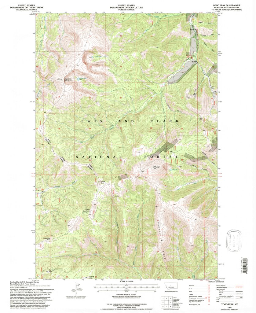Yogo Peak, MT (1995, 24000-Scale) Map by United States Geological ...