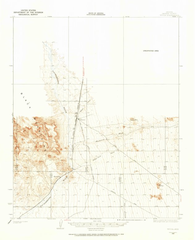 Yucca, AZ (1927, 62500-Scale) Map by United States Geological Survey ...