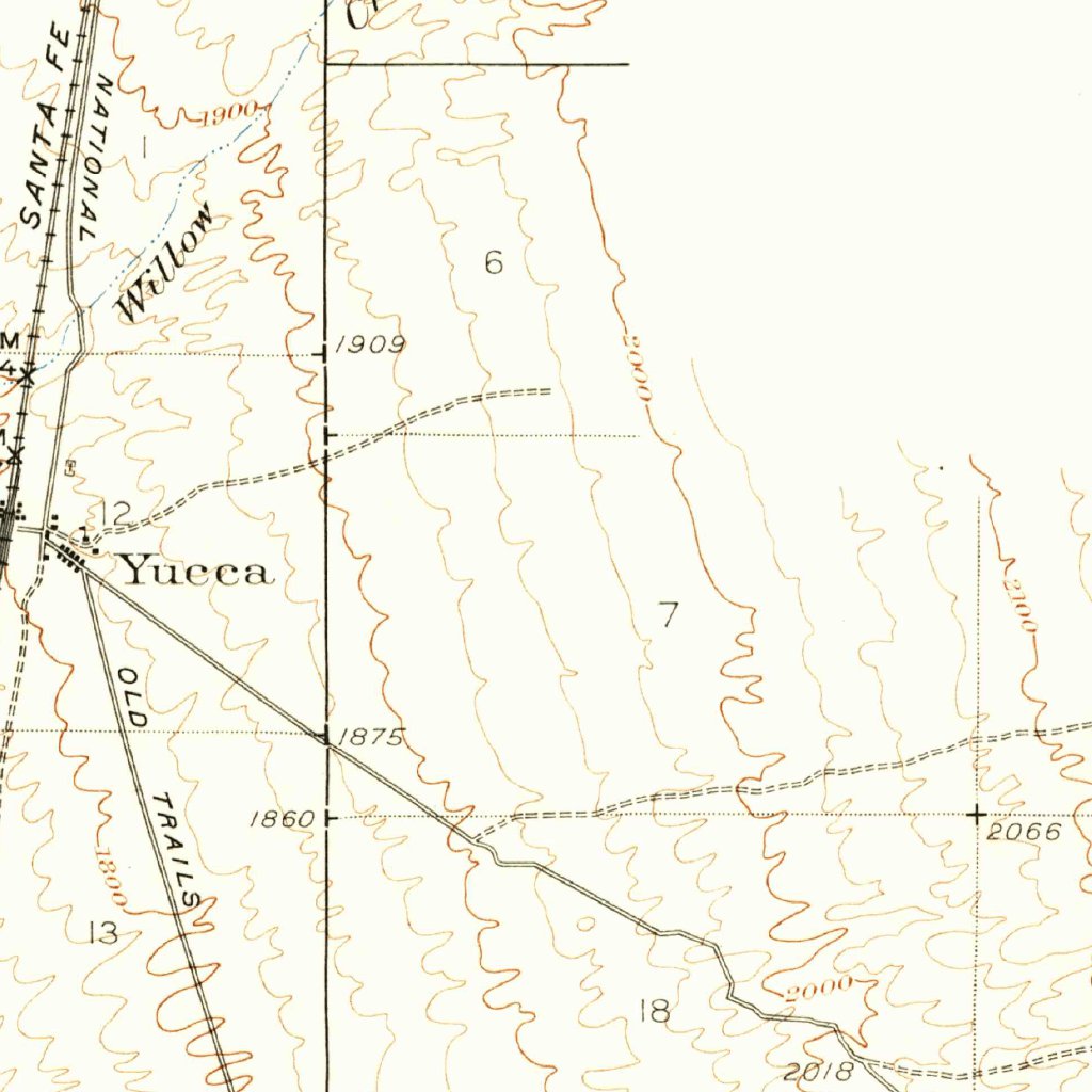 Yucca, AZ (1927, 62500-Scale) Map by United States Geological Survey ...