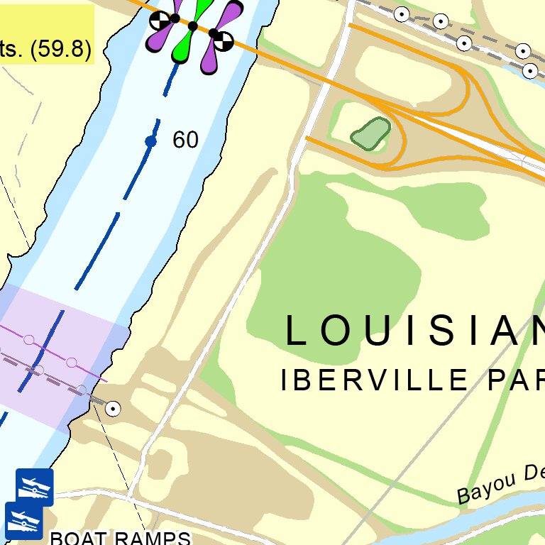 Atchafalaya River Chart 16 - Whiskey Bay Pilot Channel Highway I-10 ...