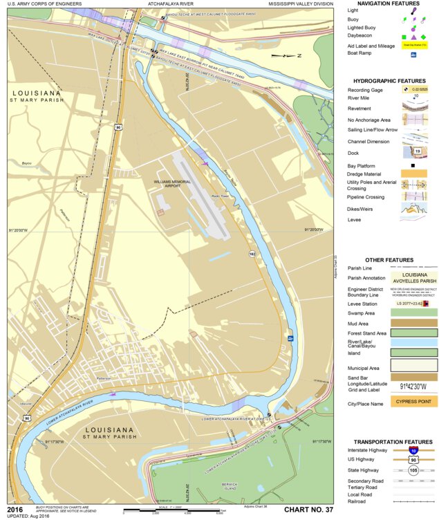 Atchafalaya River Chart - Patterson, LA Map by US Army Corps of ...
