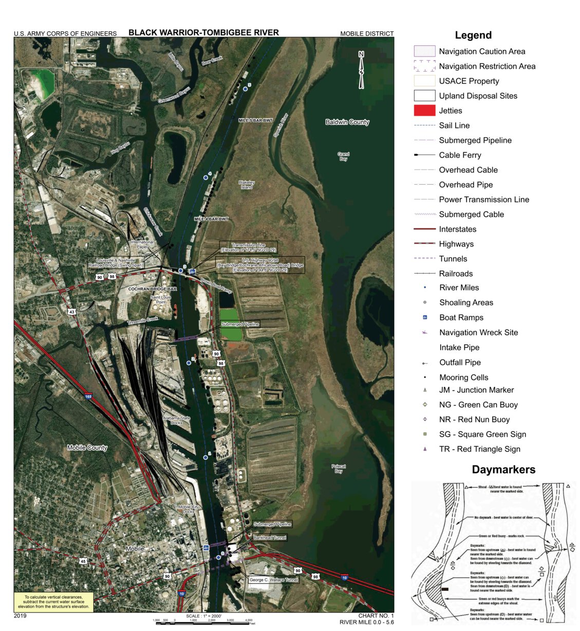 Black Warrior-Tombigbee River Navigation Chart 1 (Mile 0 - 5.6) Map by ...