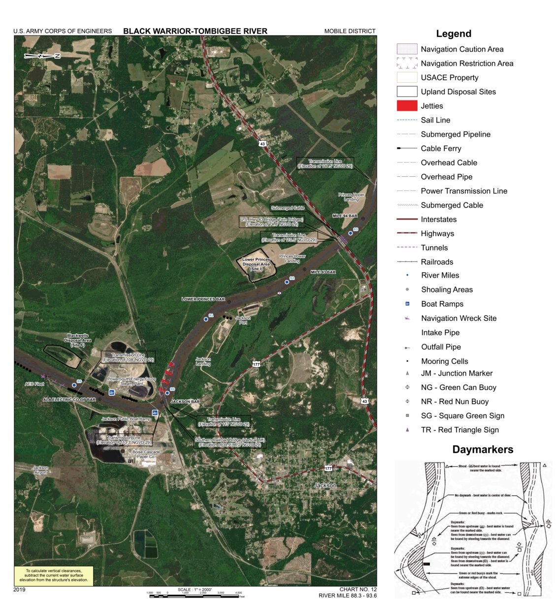 Black Warrior-Tombigbee River Navigation Chart 12 (Mile 88.3 - 93.6 ...