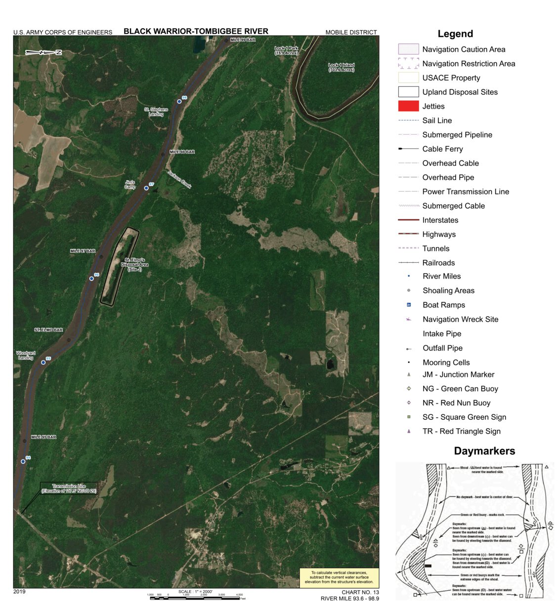 Black Warrior-Tombigbee River Navigation Chart 13 (Mile 93.6 - 98.9 ...