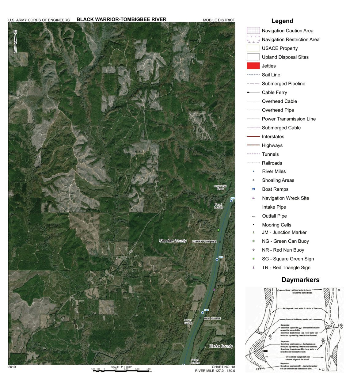 Black Warrior-Tombigbee River Navigation Chart 18 (Mile 127.0 - 130.0 ...