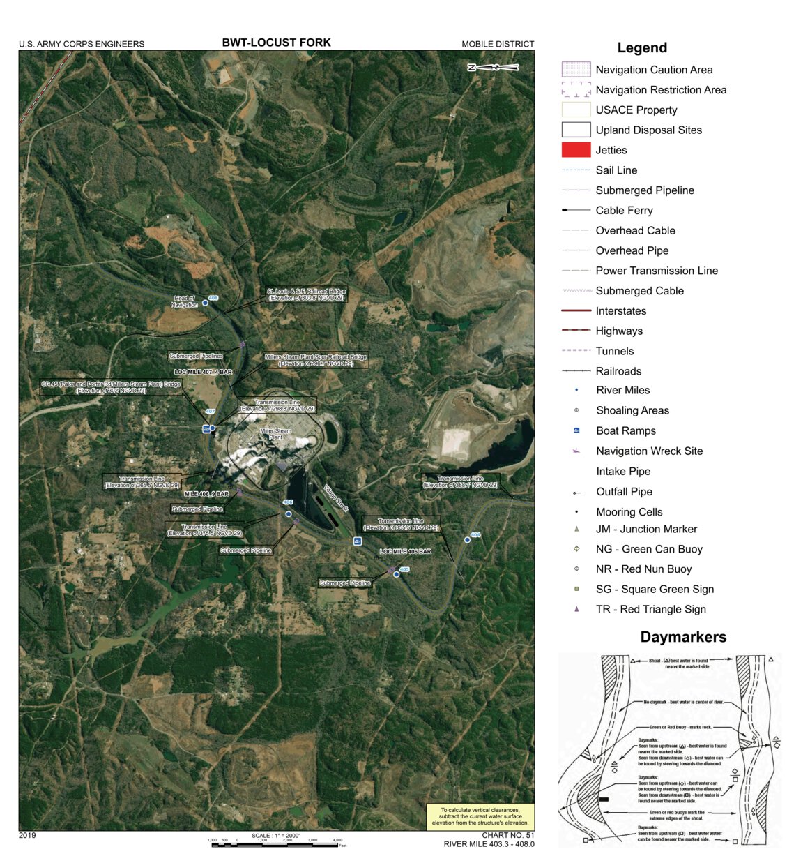 Black Warrior-Tombigbee River Navigation Chart 51 (Mile 403.3 - 408.0 ...