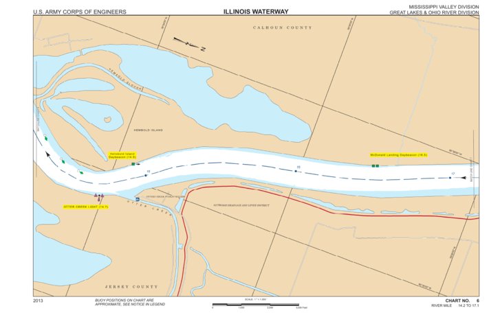 Chart 6 - Illinois River Miles 14.2 - 17.1 Map by US Army Corps of ...