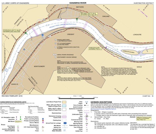 Kanawha River Chart 35 (Mile 84.6-87.7) - Wheeler Island Map by US Army ...