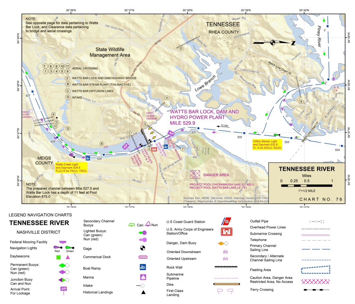 Tennessee River Dams Map