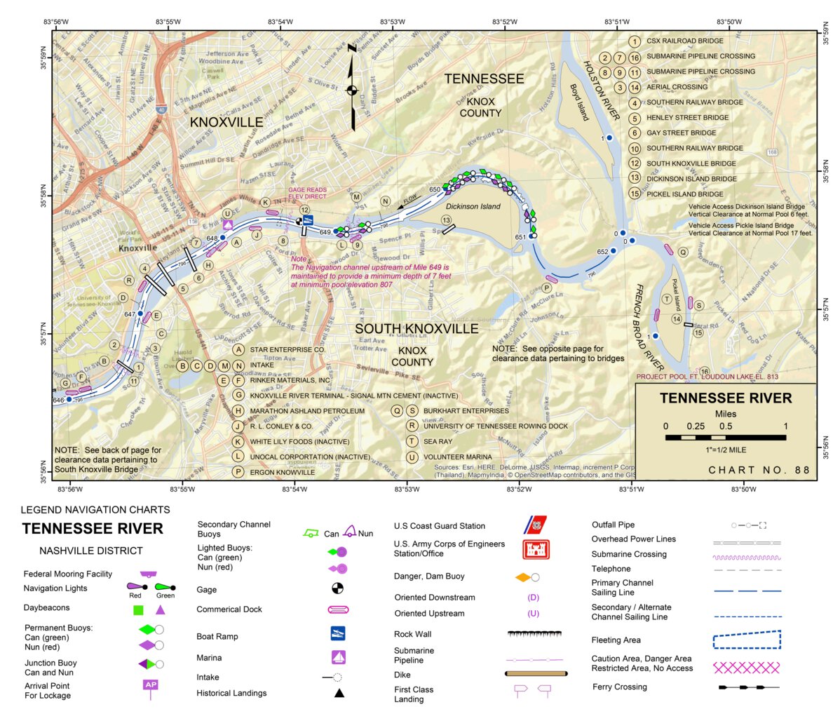 Chattanooga Tennessee River Chart
