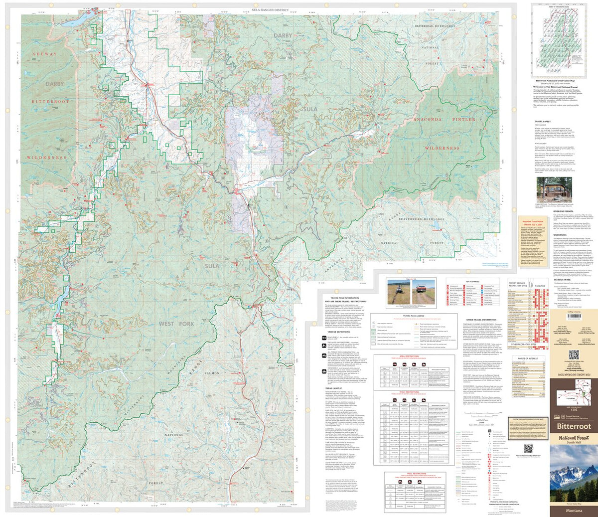 Bitterroot NF - Sula Ranger District 2015 Limited Revision 2024 Map by ...