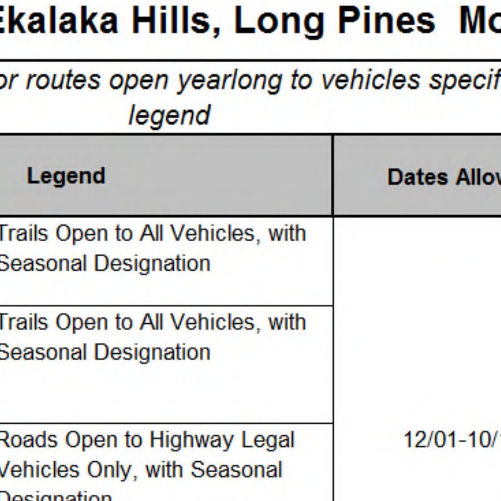 Custer Gallatin NF - Sioux Ranger District - Long Pines MVUM 2025 Map ...