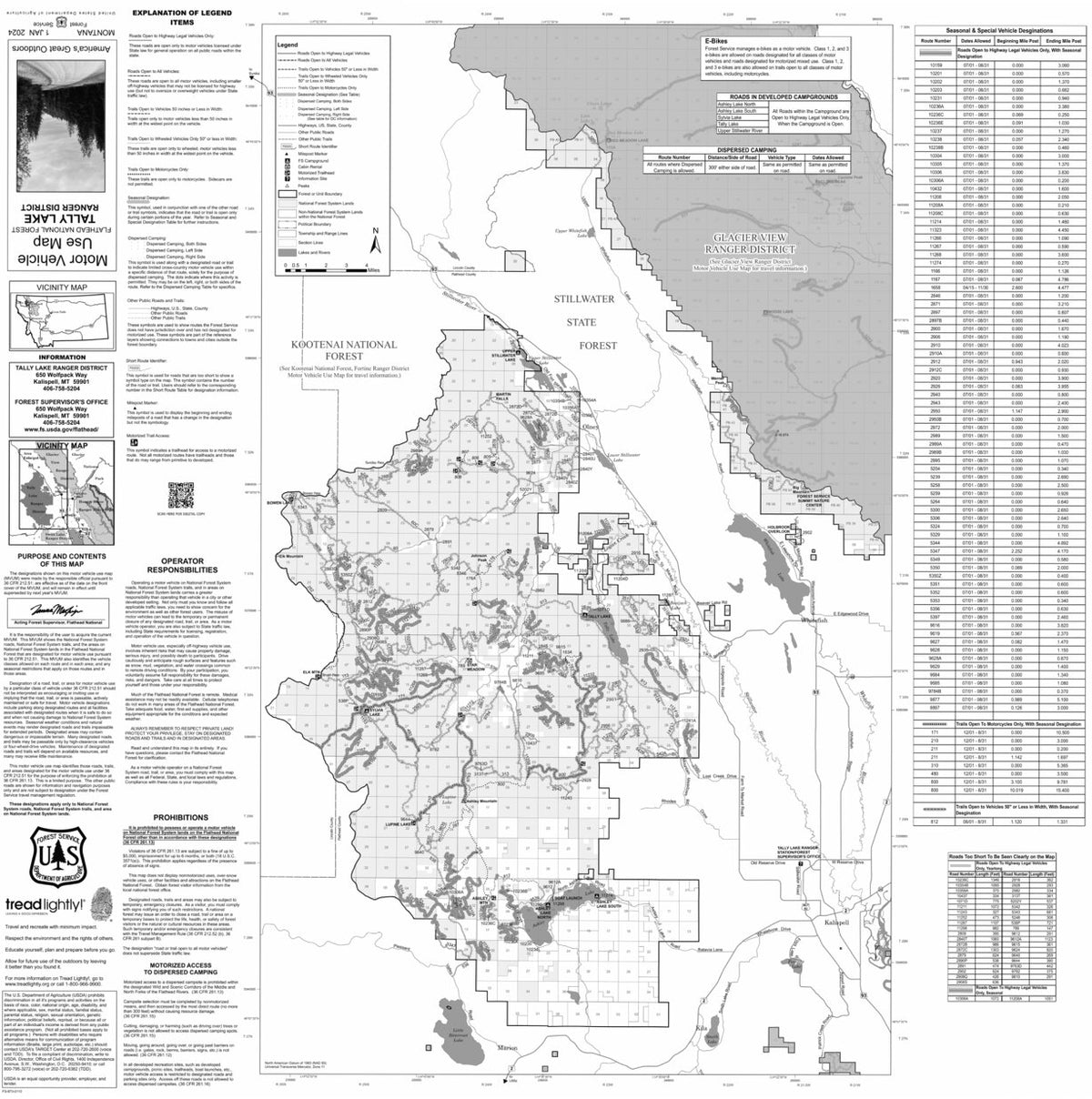 Flathead NF -Tally Lake Ranger District MVUM 2024 Map by US Forest ...