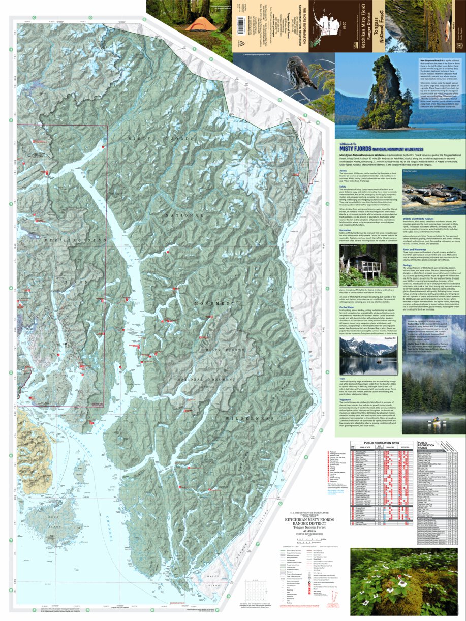 Ketchikan Misty Fjords Ranger District (Map front) by US Forest Service ...
