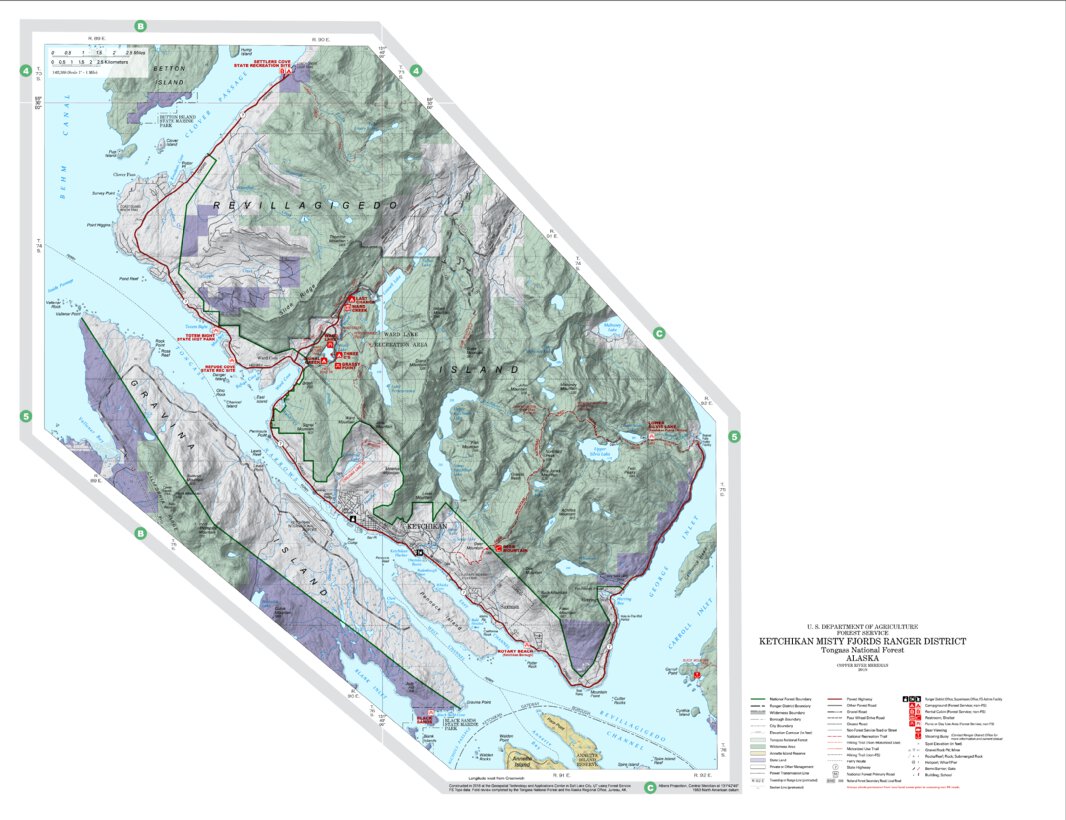 Ketchikan Misty Fjords Ranger District (Map inset) by US Forest Service ...