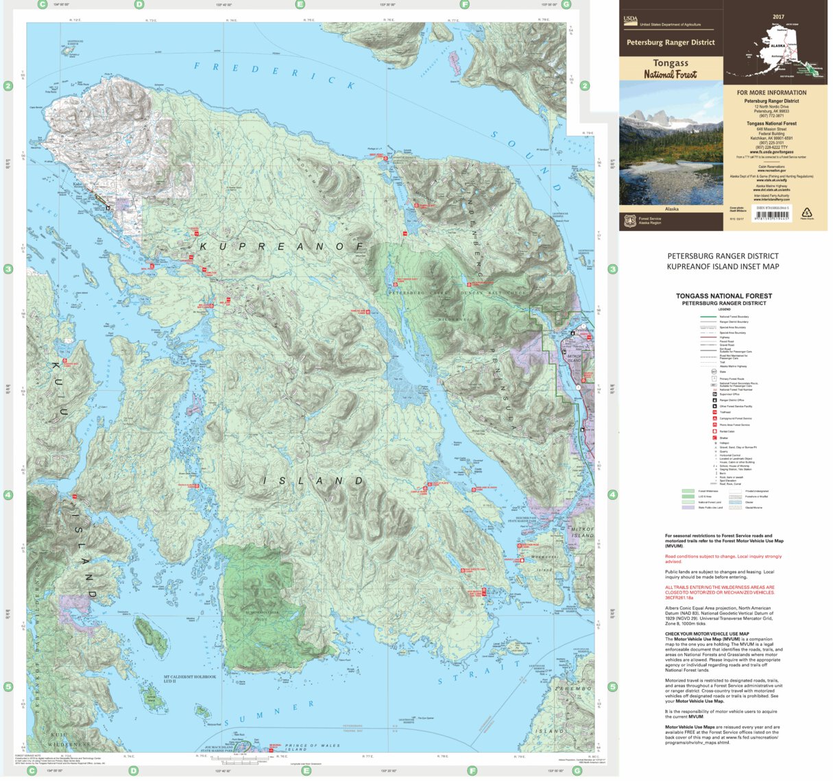 Petersburg Ranger District Kupreanof Island Inset Map by US Forest ...