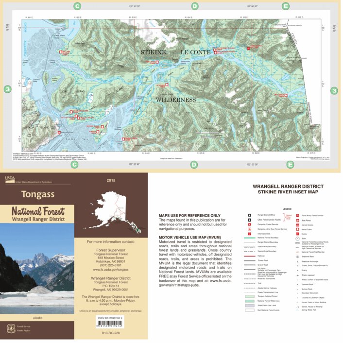 Wrangell Ranger District Stikine River Inset Map by US Forest Service ...
