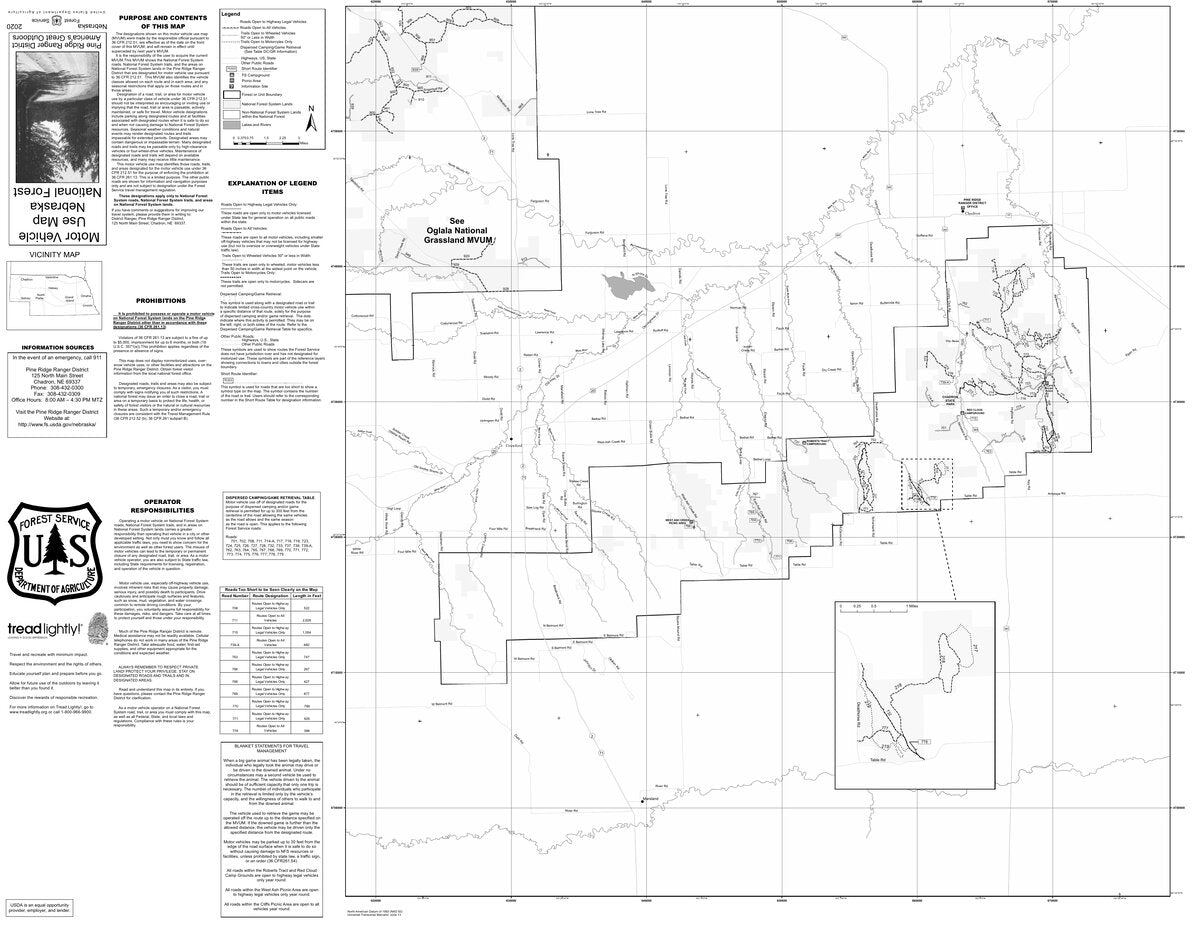 Nebraska NF - Pine Ridge Ranger District - MVUM Map by US Forest ...
