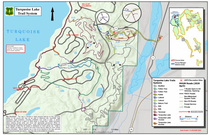 San Isabel NF - Leadville Mountain Bike Map by US Forest Service R2 ...