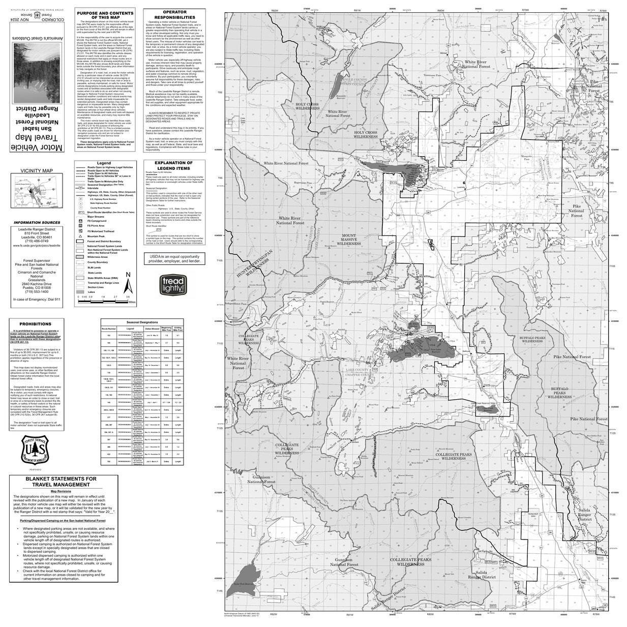 San Isabel NF - Leadville Ranger District - MVUM Map by US Forest ...