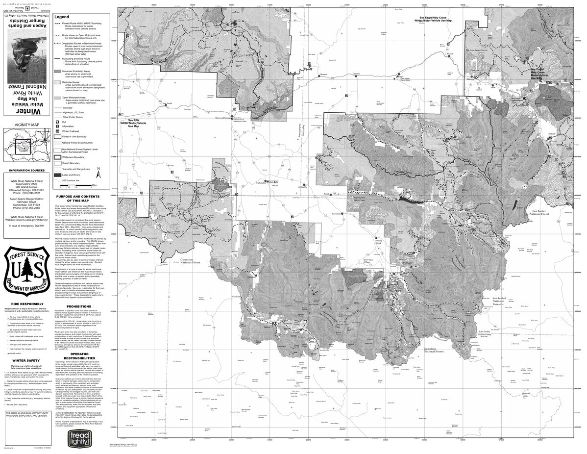 White River NF - Aspen & Sopris Ranger Districts - Winter MVUM Map by ...