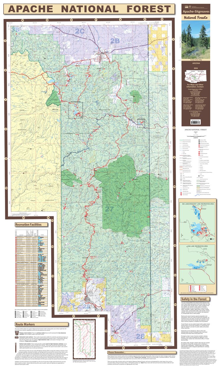 Apache National Forest Visitor Map by US Forest Service R3 | Avenza Maps