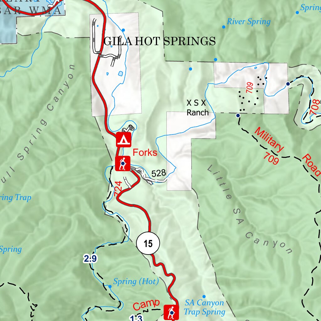 Gila Wilderness Centennial Loop Trail Map - 63K by US Forest Service R3 ...