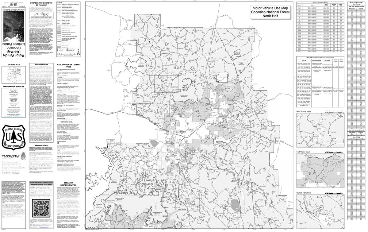 Motor Vehicle Use Map, Coconino National Forest (North) by US Forest ...