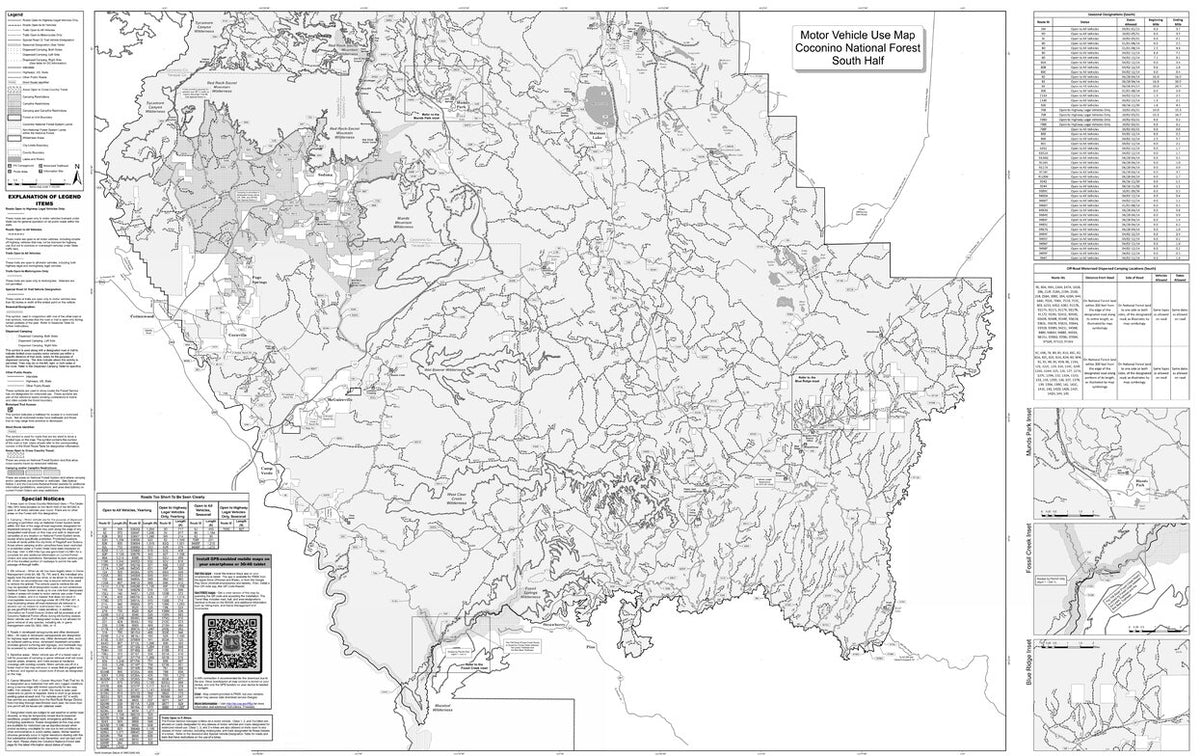 Motor Vehicle Use Map, Coconino National Forest (South) by US Forest ...