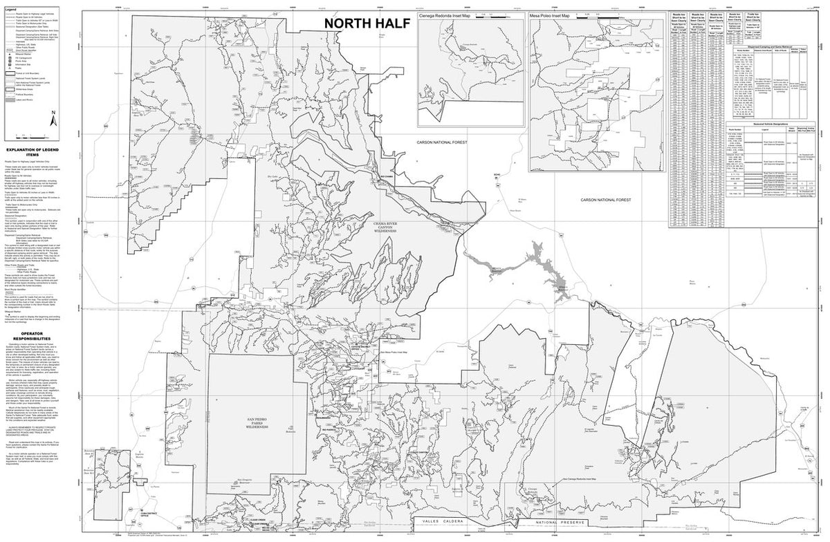 Motor Vehicle Use Map, Santa Fe National Forest, West Side (North Half ...