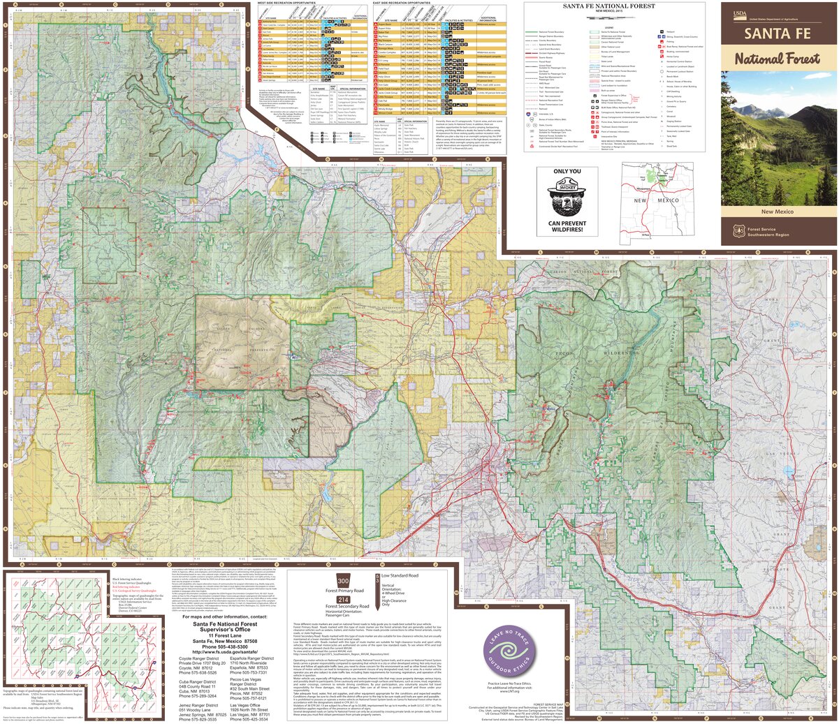 Santa Fe National Forest Visitor Map by US Forest Service R3 | Avenza Maps