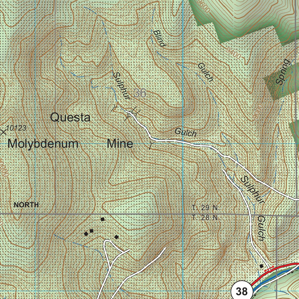 Wheeler Peak, Latir Peak, Columbine Hondo Wildernesses Map by US Forest ...