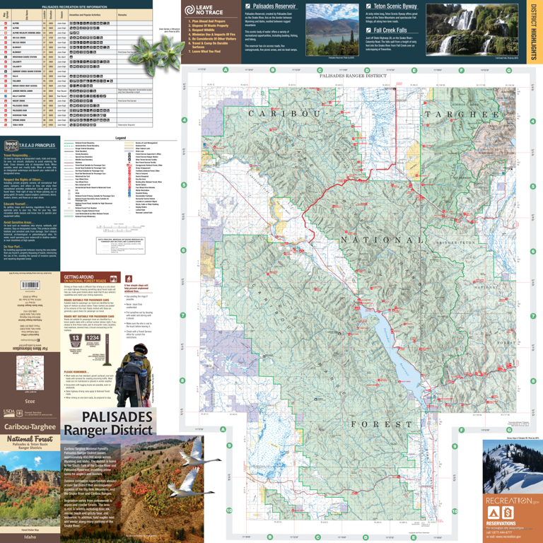 Caribou-Targhee National Forest Visitor Map Palisades Ranger District ...