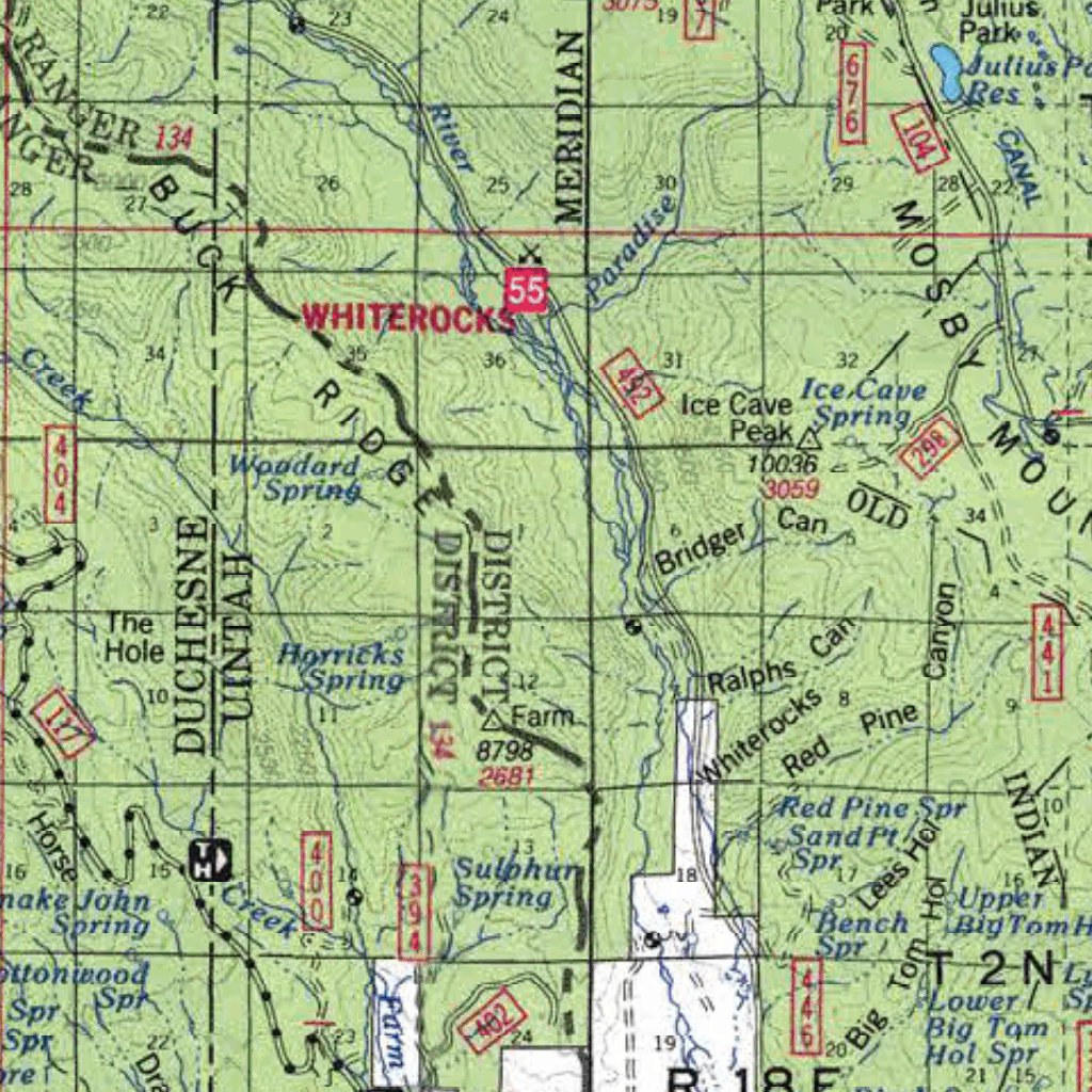 Ashley National Forest Flaming Gorge & Vernal Ranger Districts 1998 Map ...
