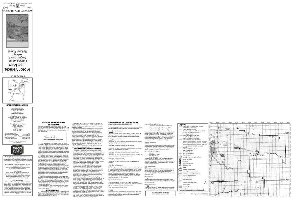 Ashley NF Flaming Gorge RD Front Eastern Tip Motor Vehicle Use Map 2025 ...
