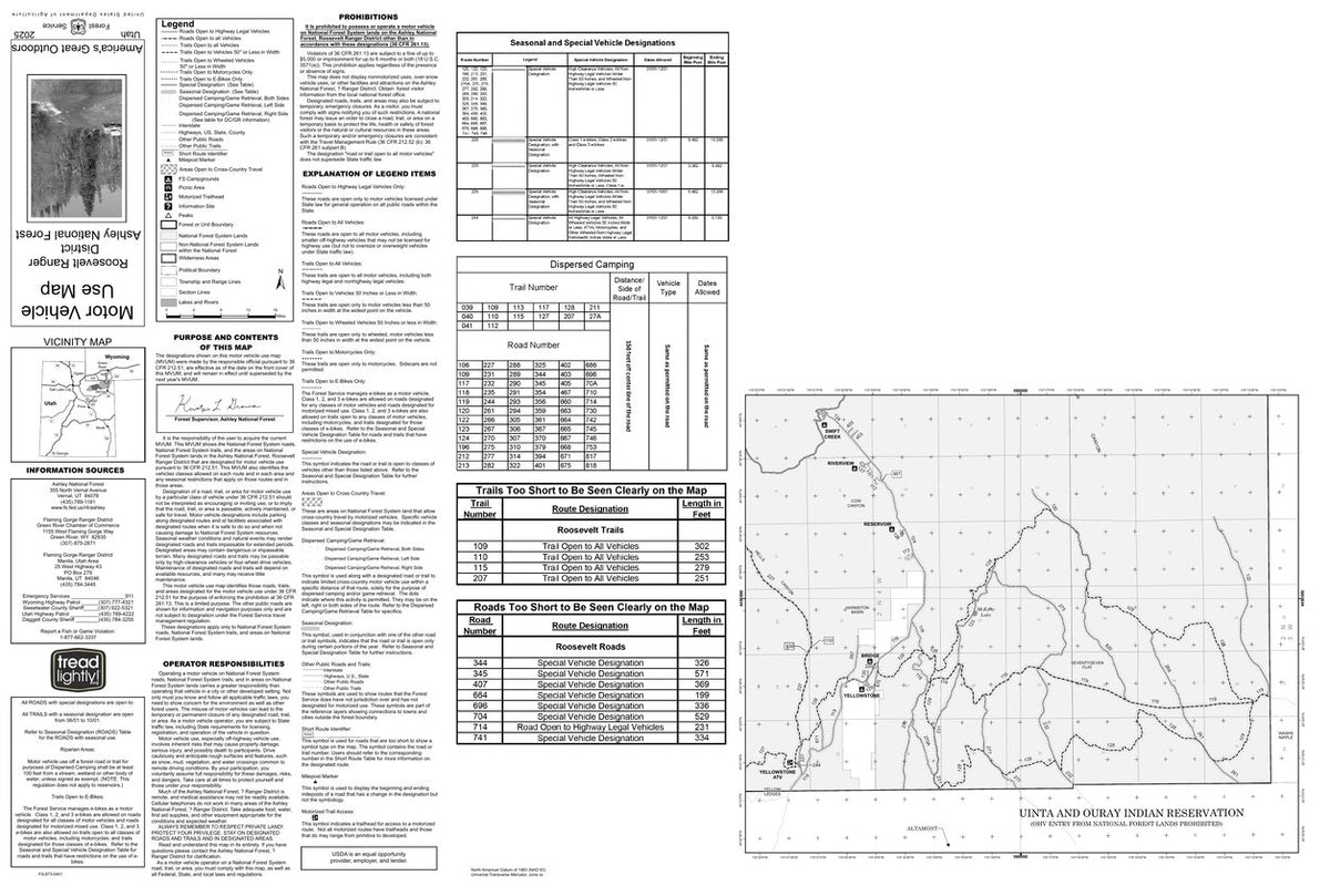 Ashley NF Roosevelt RD Front Motor Vehicle Use Map Inset 2 2025 by US ...