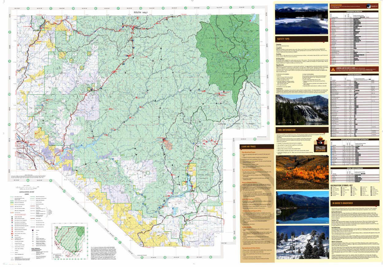 Boise National Forest Visitor Map South Half 2018 by US Forest Service ...