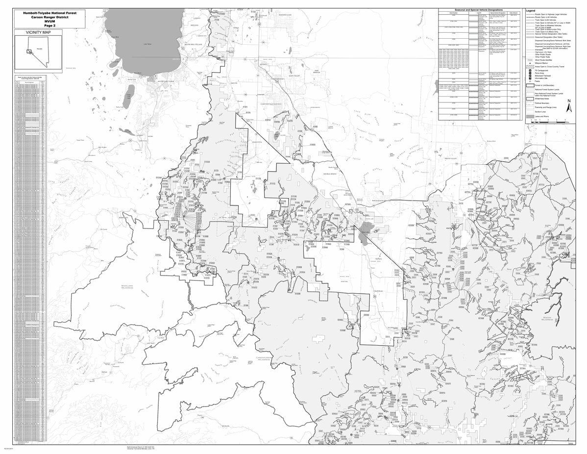 Humboldt-Toiyabe National Forest Carson Ranger District MVUM 2025 Page ...
