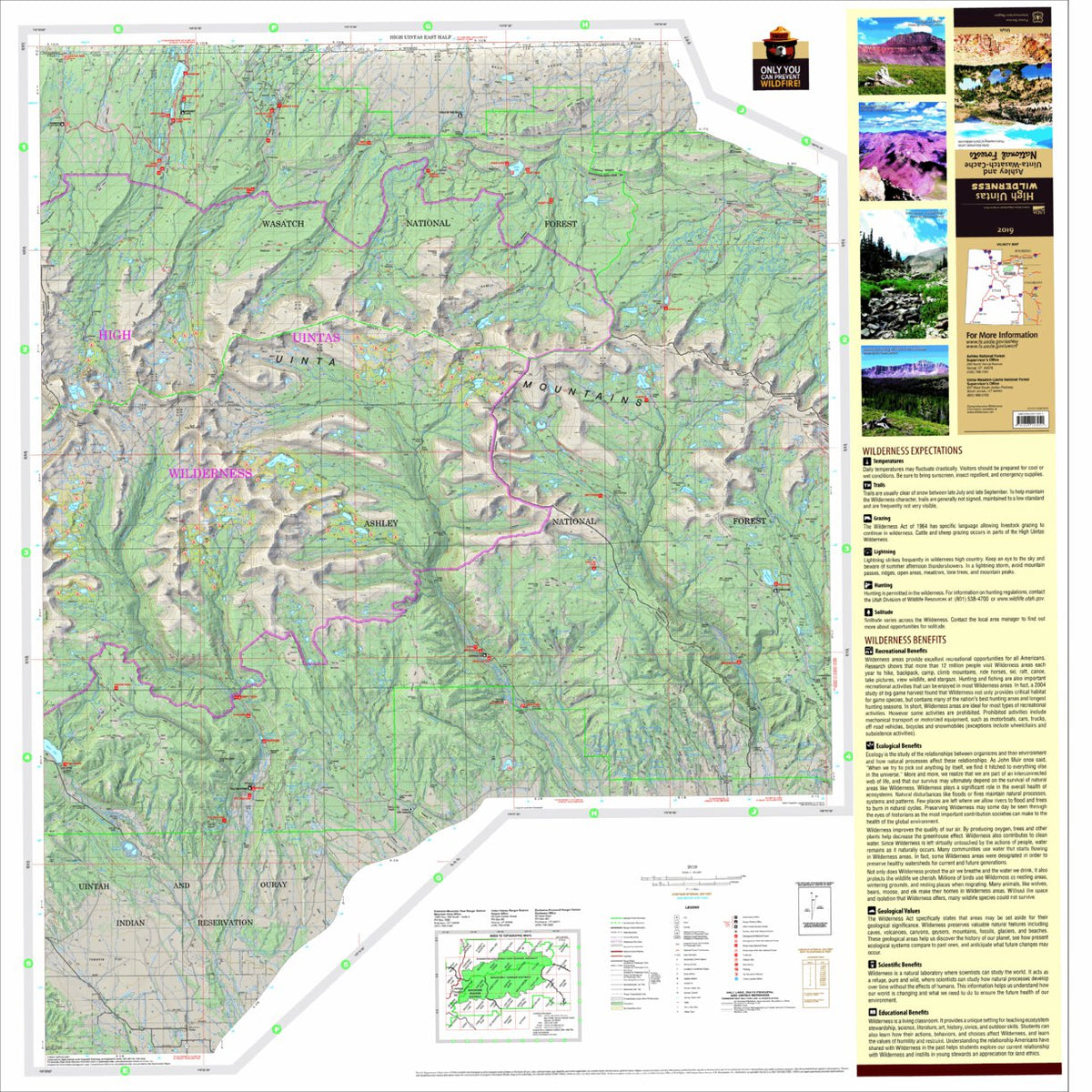 High Uintas Wilderness East Half Ashley NF 2019 Map by US Forest ...