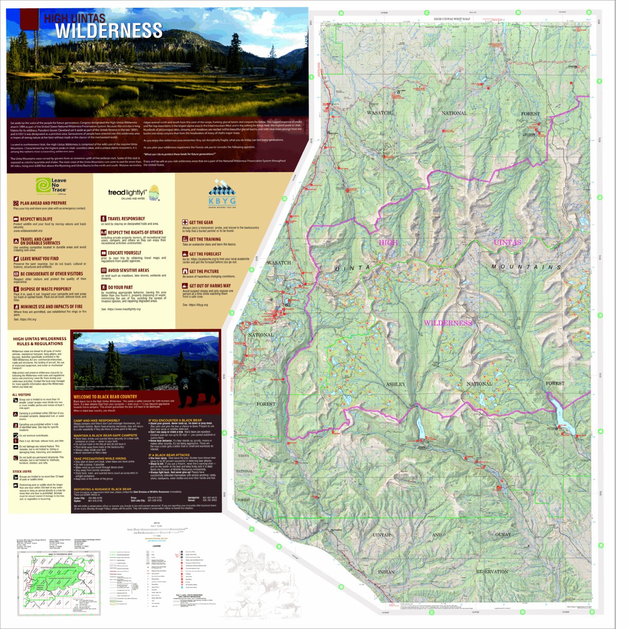 High Uintas Wilderness West Half Ashley NF 2019 Map by US Forest ...