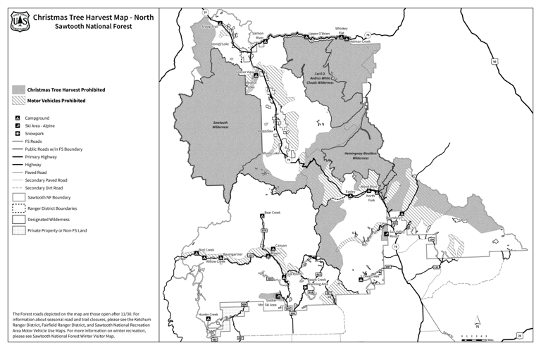 Sawtooth National Forest Christmas Tree Harvest Map-North 2025 by US ...
