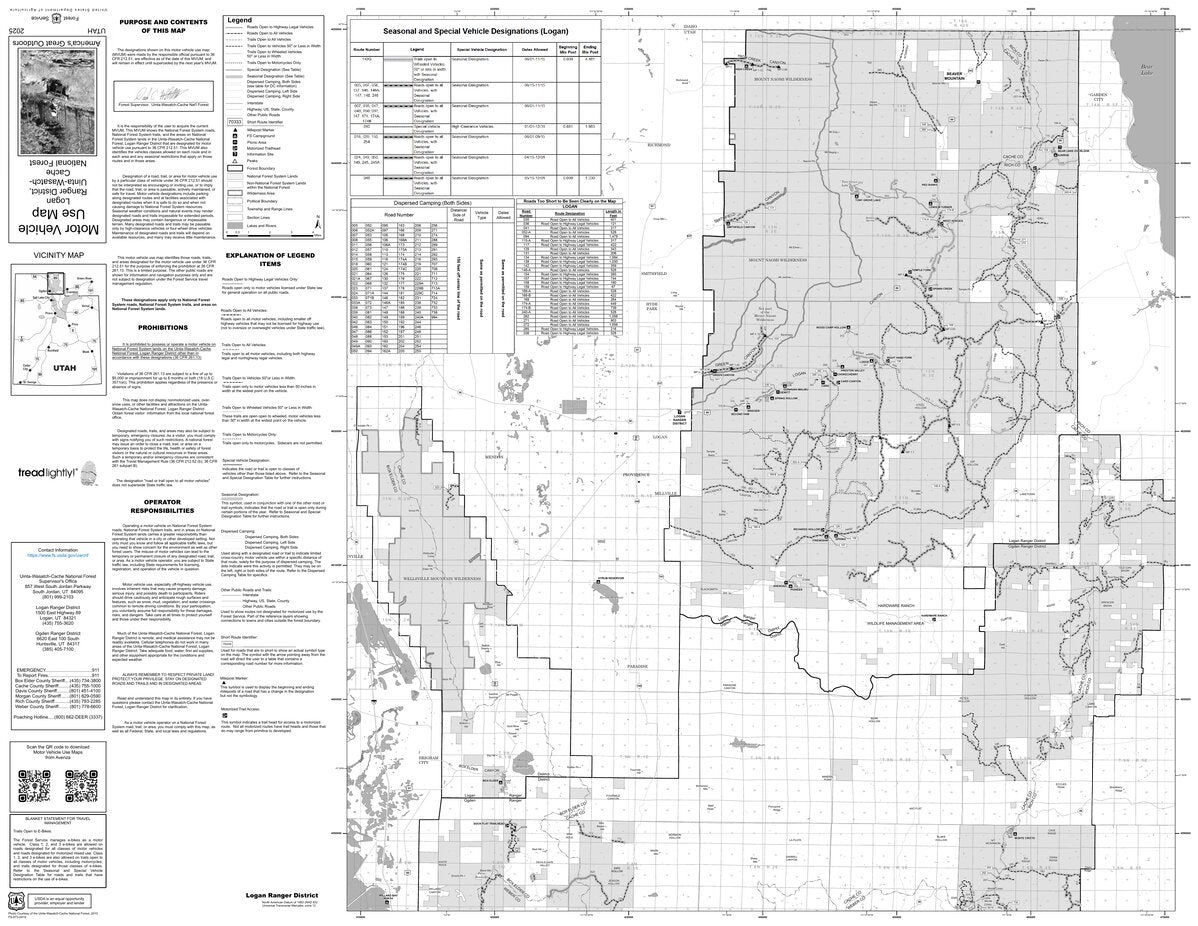 Uinta-Wasatch-Cache National Forest Logan Ranger District Motor Vehicle ...