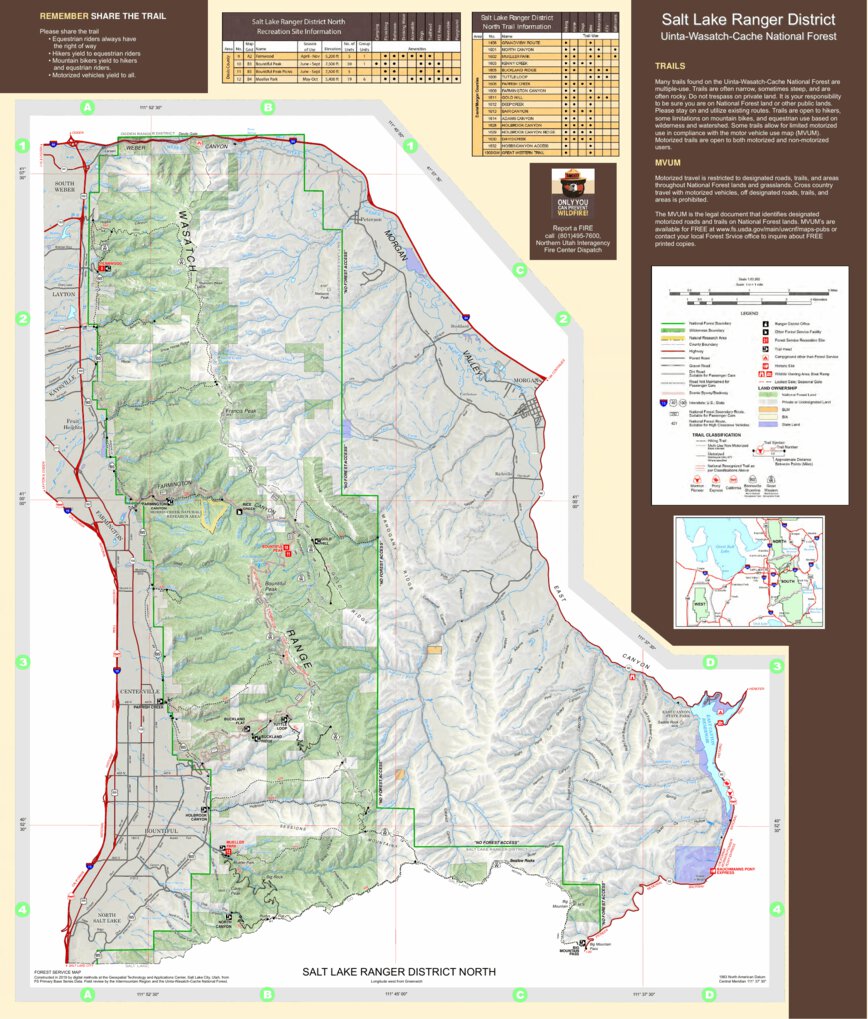 Uinta-Wasatch-Cache NF Salt Lake Ranger District Wasatch North ...