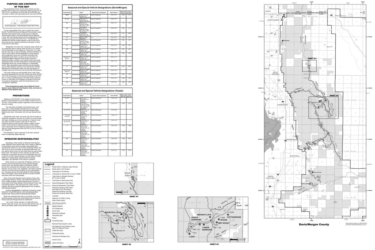 Uinta-Wasatch-Cache NF Salt Lake RD Davis Morgan County Motor Vehicle ...