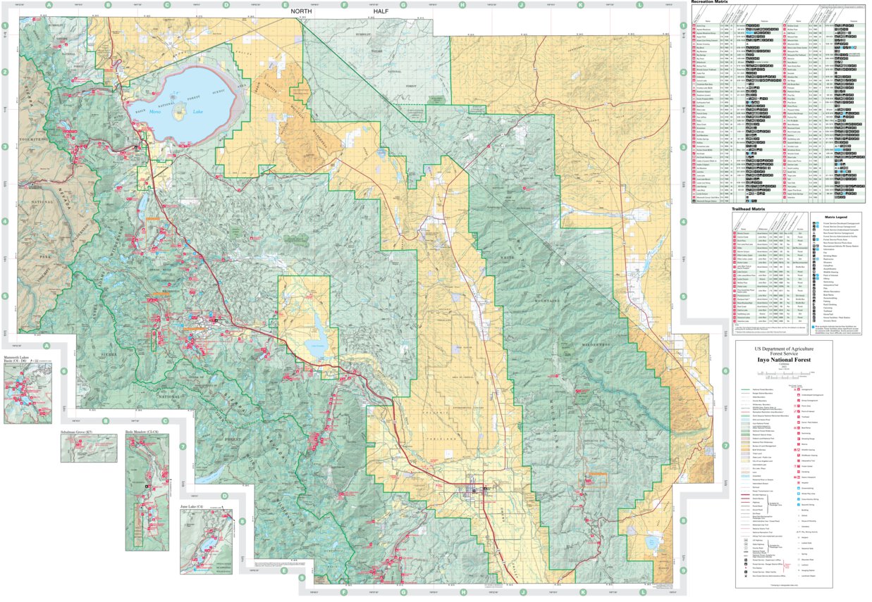 Inyo National Forest (North) Map by US Forest Service R5 | Avenza Maps