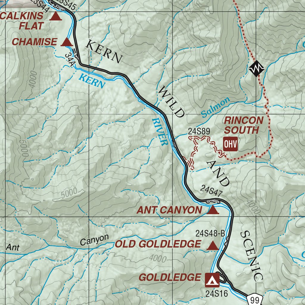Kern River Motor Vehicle Opportunity Guide (north) Map by US Forest ...