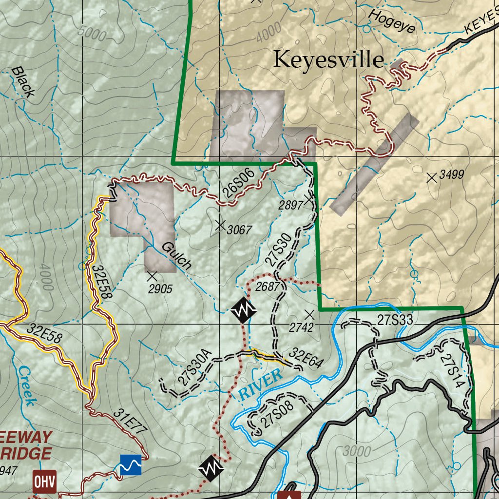 Kern River Motor Vehicle Opportunity Guide (south) Map by US Forest ...