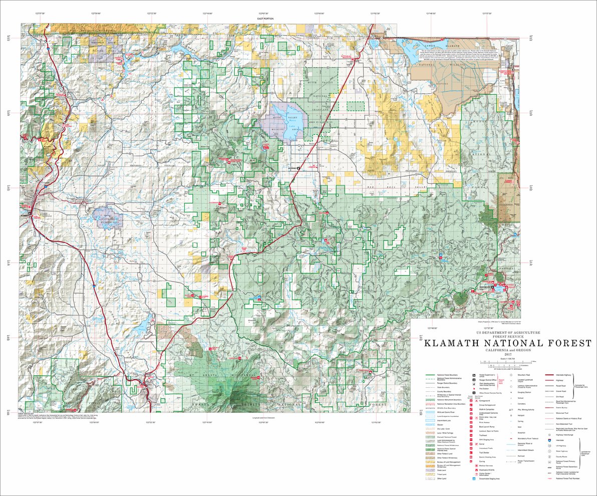 Klamath National Forest Visitor Map (East) by US Forest Service R5 ...
